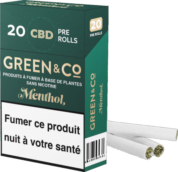 20 pre rolls GREEN & CO Menthol – La Havane Nîmes
